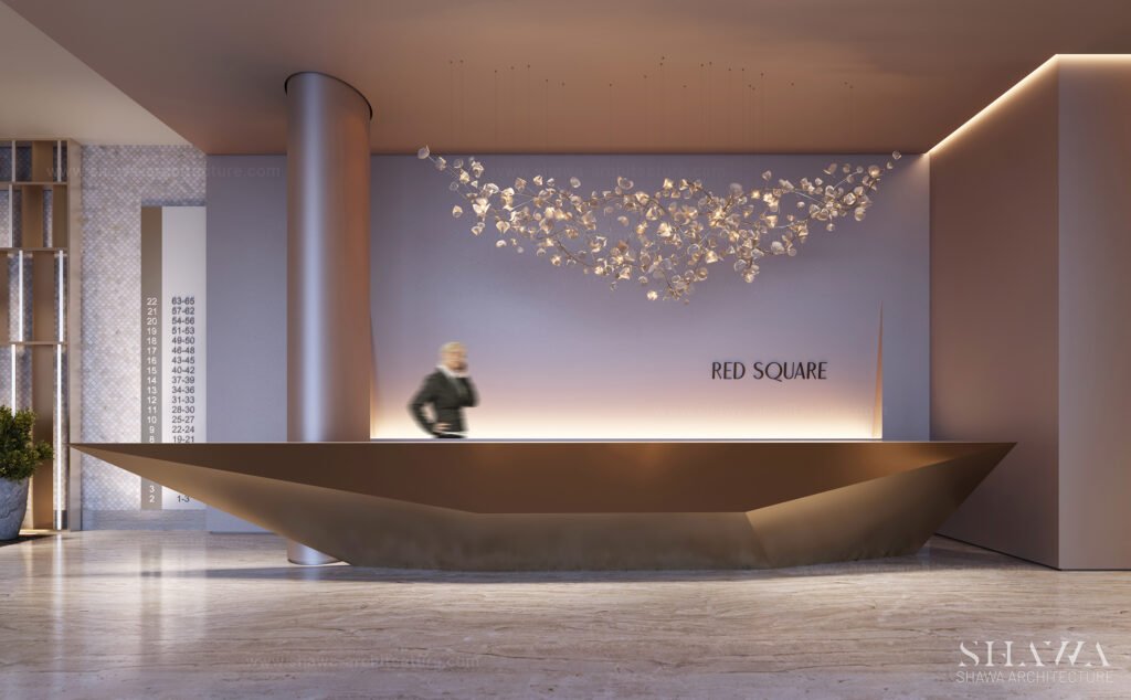 RED SQUARE TOWER ENTRANCE LOBBY and CORRIDORS - shawa architecture